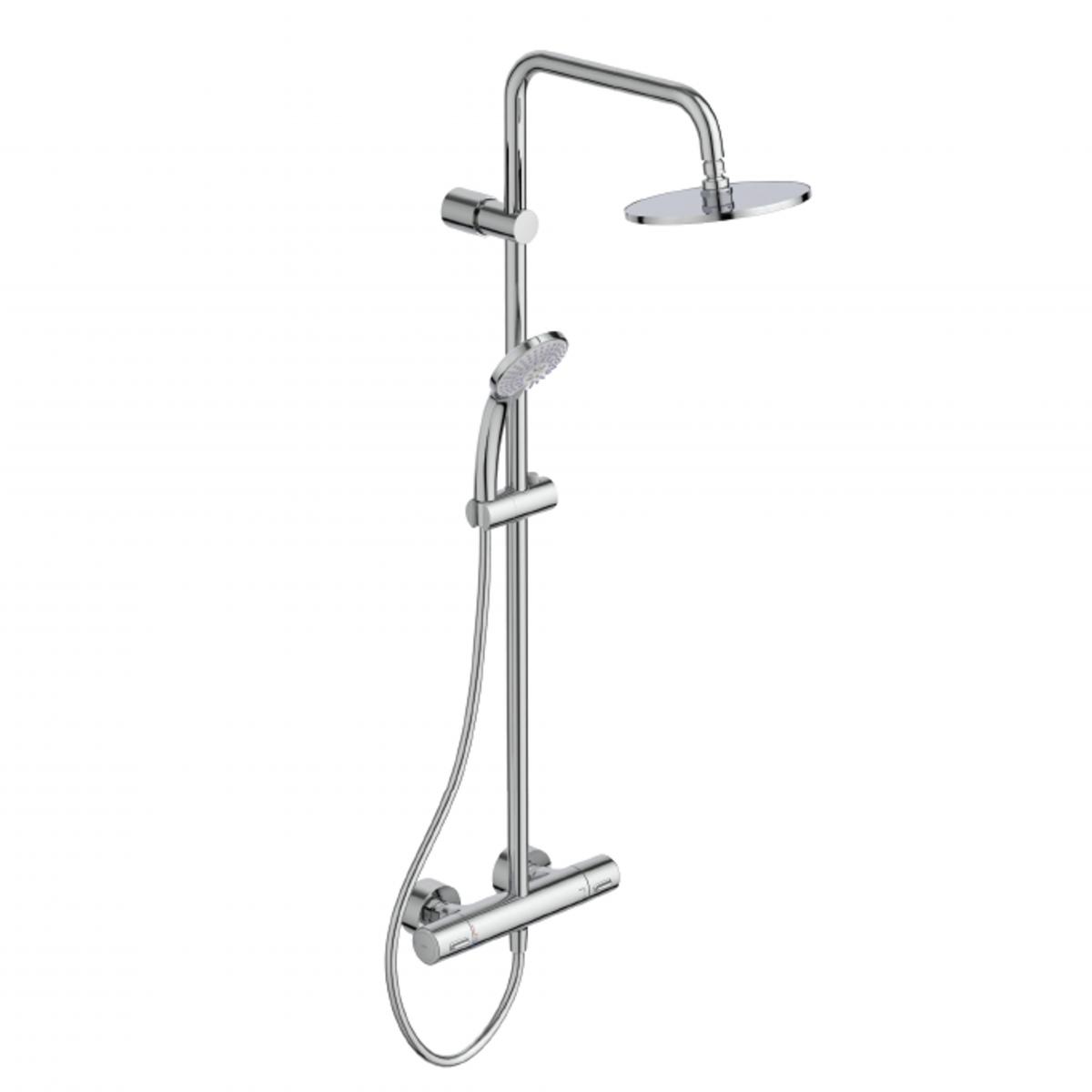 Душ система със стенен термостатен смесител OPTILINE T2000, кръгла пита ...