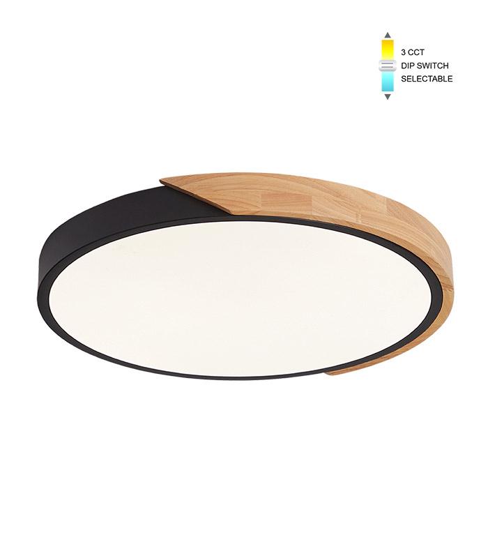 LED плафон FINESSE 45W 3600Lm 3000-4000-6000K ЧЕРНО/ДЪРВО 12076703 на ...