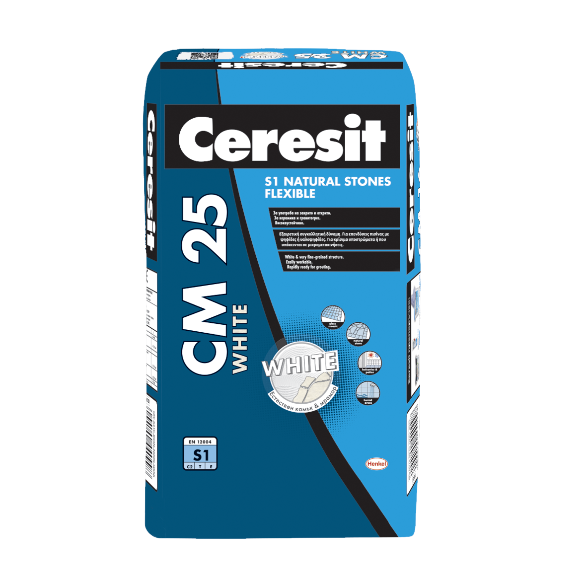 Гъвкаво лепило за плочки Ceresit CM 25, C2TES1, 25 кг 04035589 на топ ...