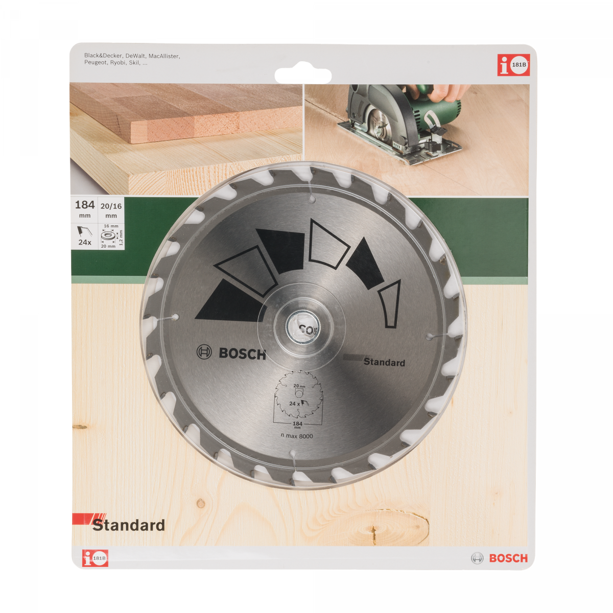 Циркулярен диск 184 мм Standard BOSCH 06019174 на топ цена — Home Max ...