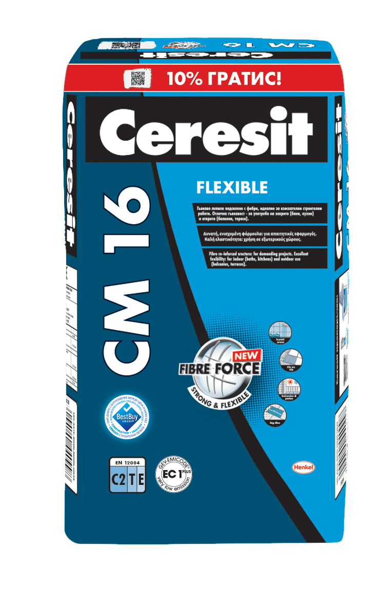 Гъвкаво лепило Ceresit СМ 16 Клас С2TE 27.5 кг 04000655 на топ цена — Home Max | ex Baumax