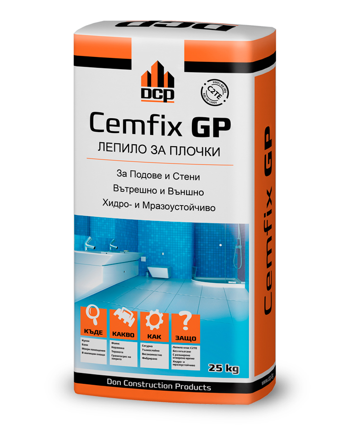 Лепило за плочки Cemfix GP. Клас C2TE, 25кг 04025177 на топ цена — Home ...