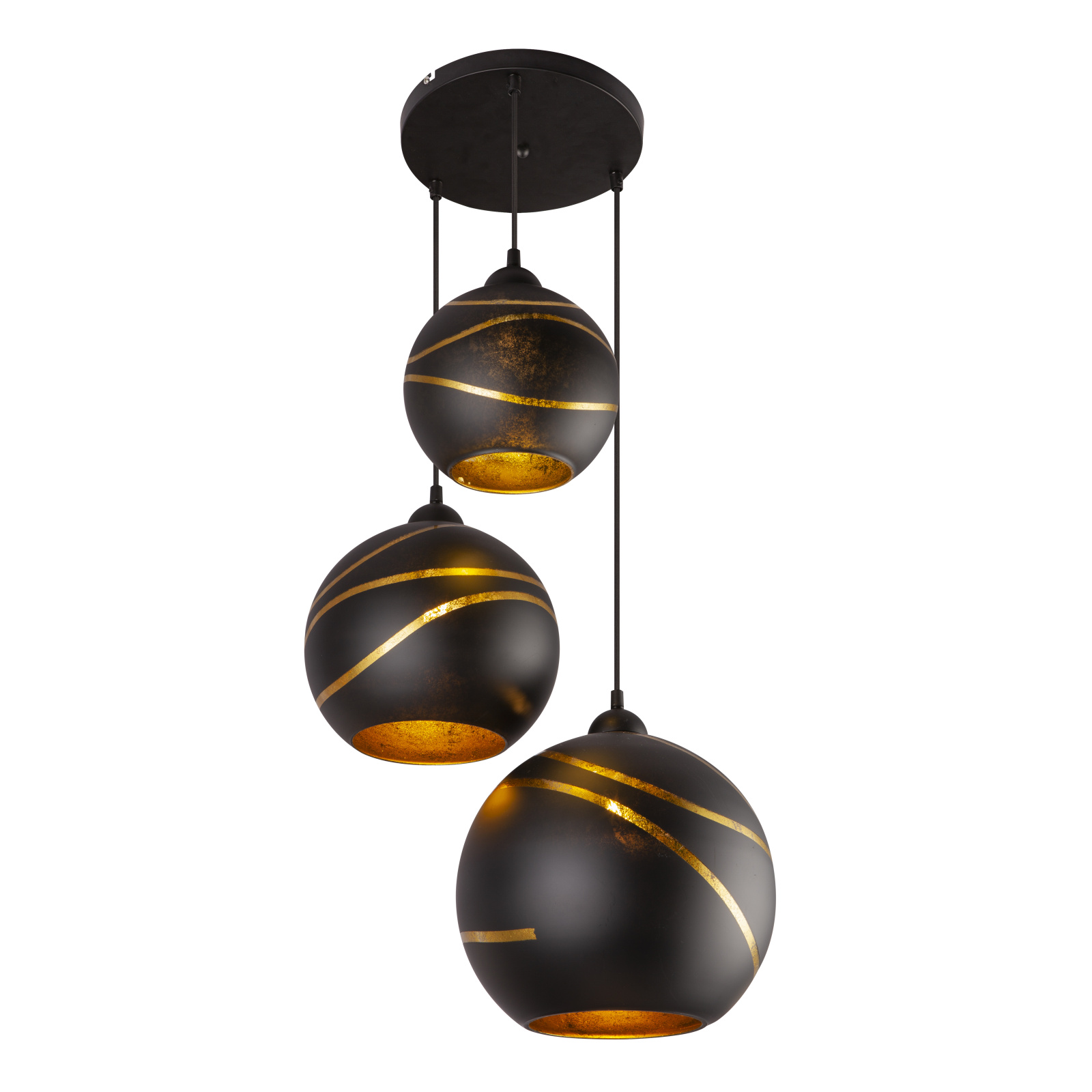 Пендел LOMMY, 3хЕ27, черен/златен 12052219 на топ цена — Home Max | ex ...